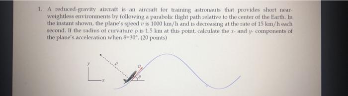Solved 1. A reduced-gravity aircraft is an aircraft for | Chegg.com