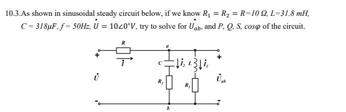 Solved 10.3.As shown in sinusoidal steady circuit below, if | Chegg.com