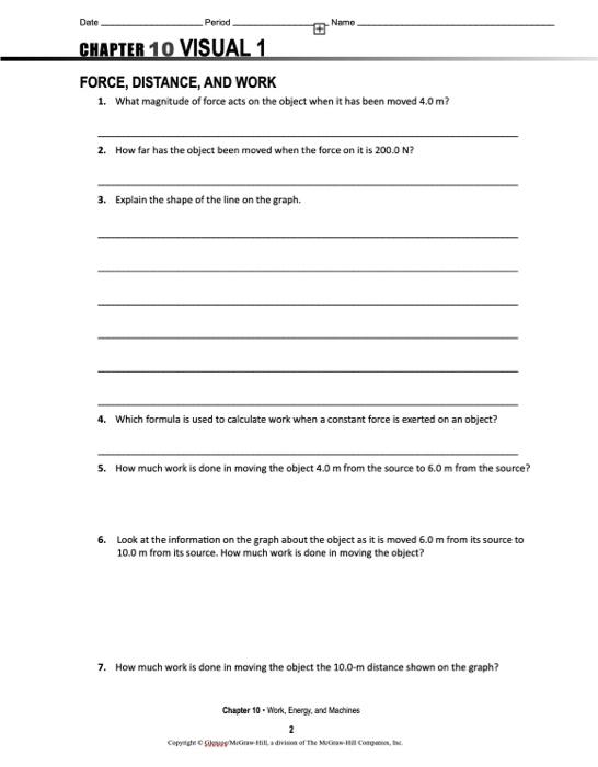 Solved CHAPTER _10 VISUAL 1 FORCE, DISTANCE, AND WORK Force, | Chegg.com