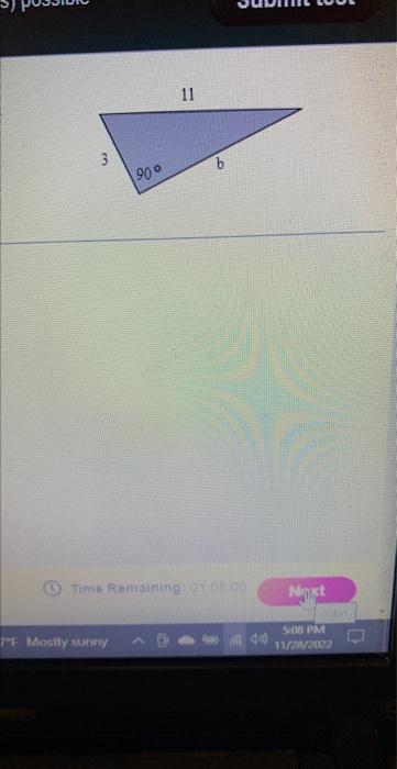 Solved find the unknown length in the right triangle | Chegg.com