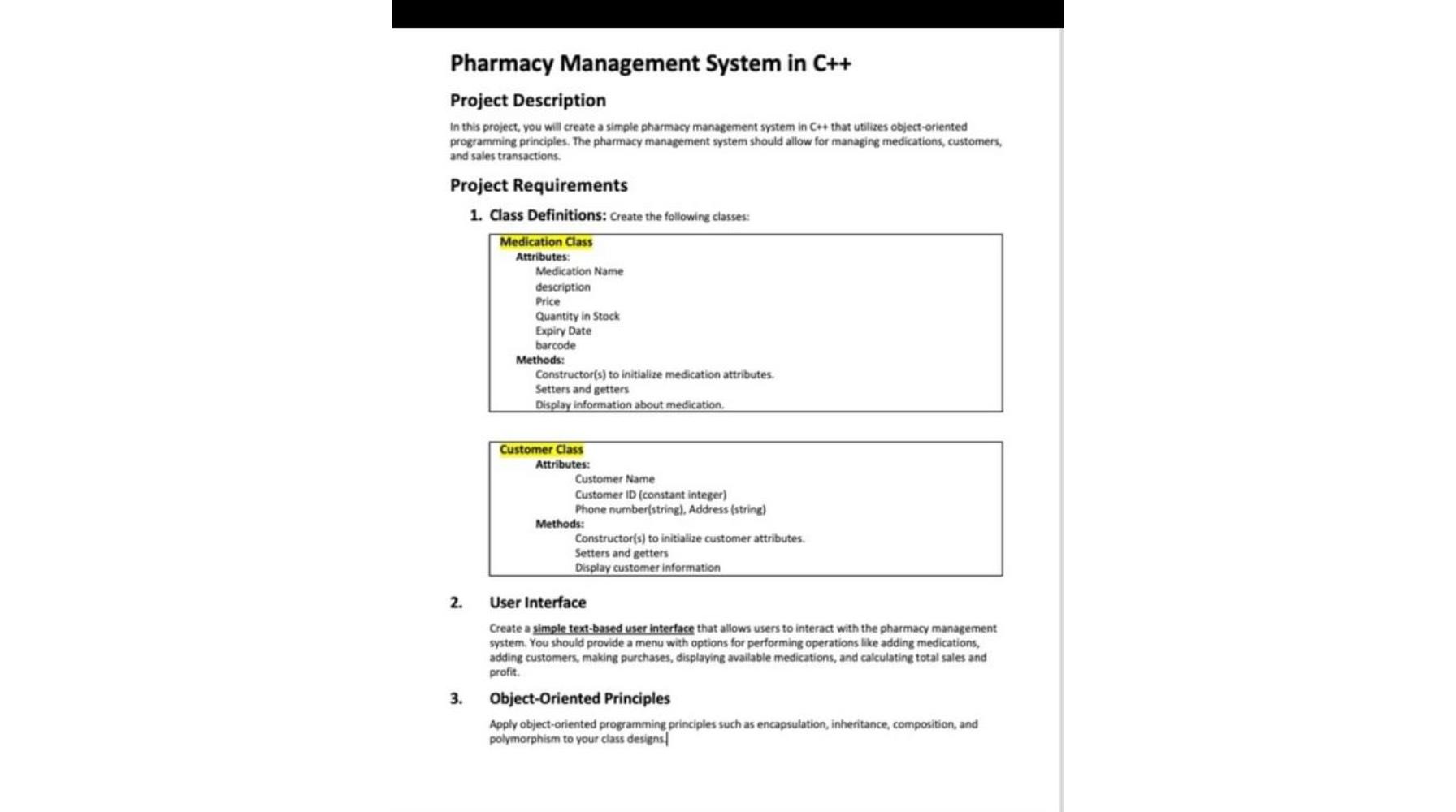 Solved Pharmacy Management System in C++Project | Chegg.com