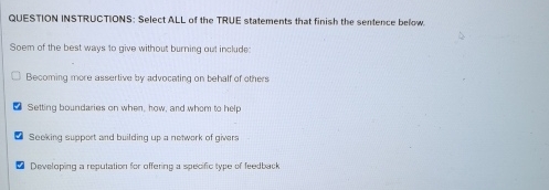 Solved QUESTION INSTRUCTIONS: Select ALL of the TRUE | Chegg.com