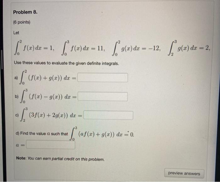 Solved Problem 8. (6 points) Let Use these values to | Chegg.com