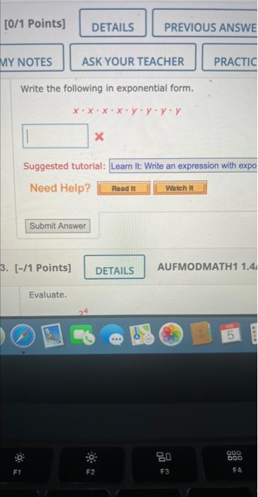 Solved Write the following in exponential form. | Chegg.com