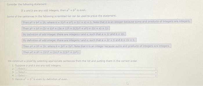Solved in Consider the following statement. If a and b are | Chegg.com
