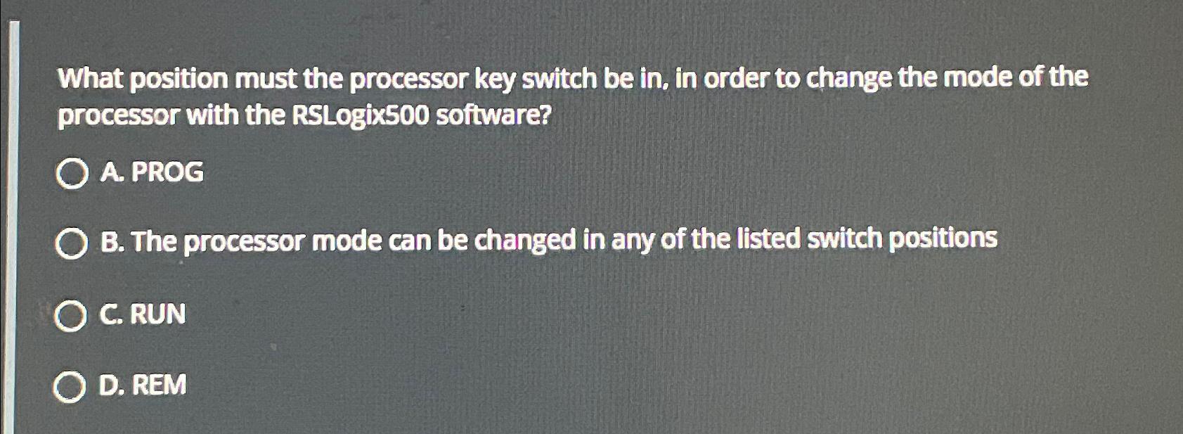 Solved What position must the processor key switch be in, | Chegg.com
