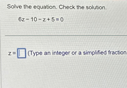 Solved Solve the equation. Check the | Chegg.com