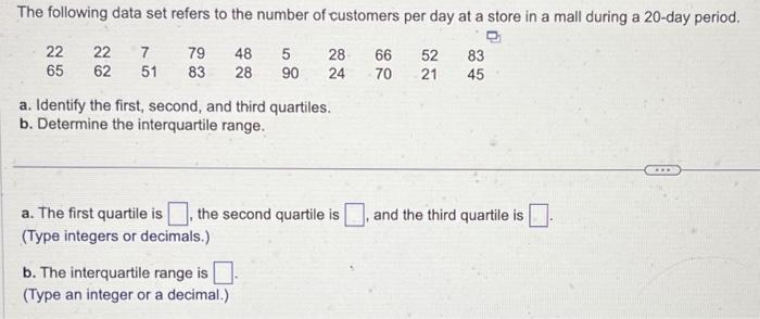 Solved a. Identify the first, second, and third quartiles. | Chegg.com