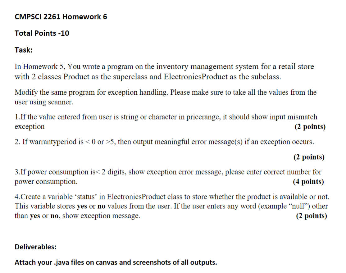 Solved Cmpsci 2261 homework 6total Points 10task In