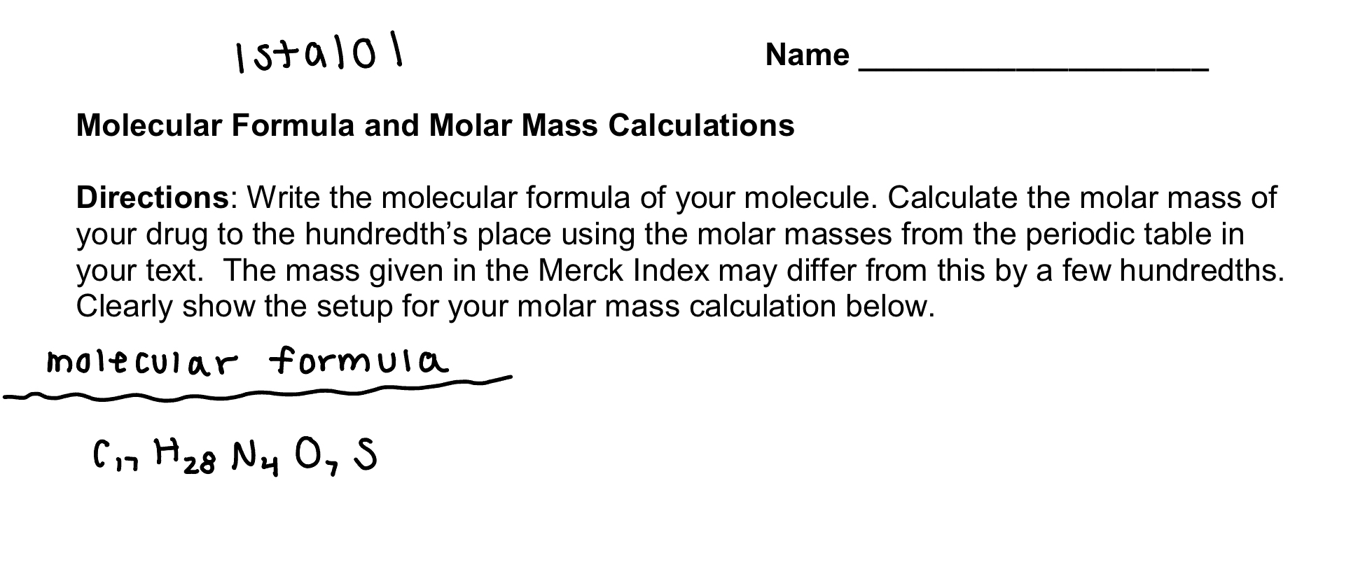 Solved How to solve |Molecular Formula and Molar Mass | Chegg.com