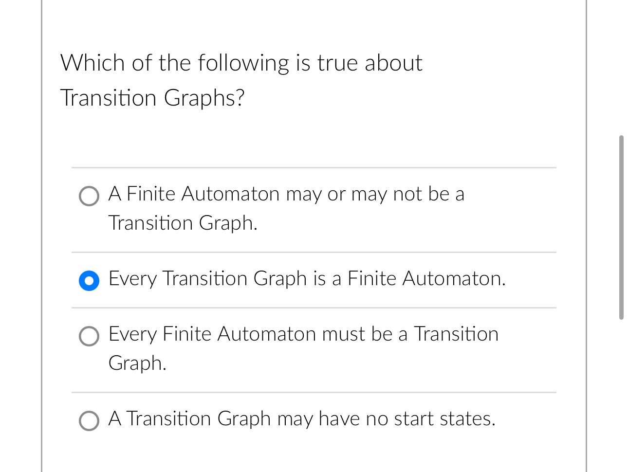 Solved Which of the following is true about Transition | Chegg.com
