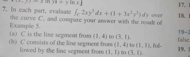 Solved In each part, evaluate ∫C﻿2xy3dx+(1+3x2y2)dy ﻿over | Chegg.com