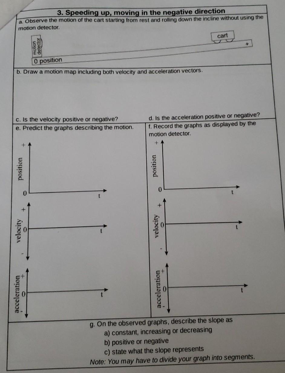 Solved 3. Speeding up, moving in the negative direction a. | Chegg.com
