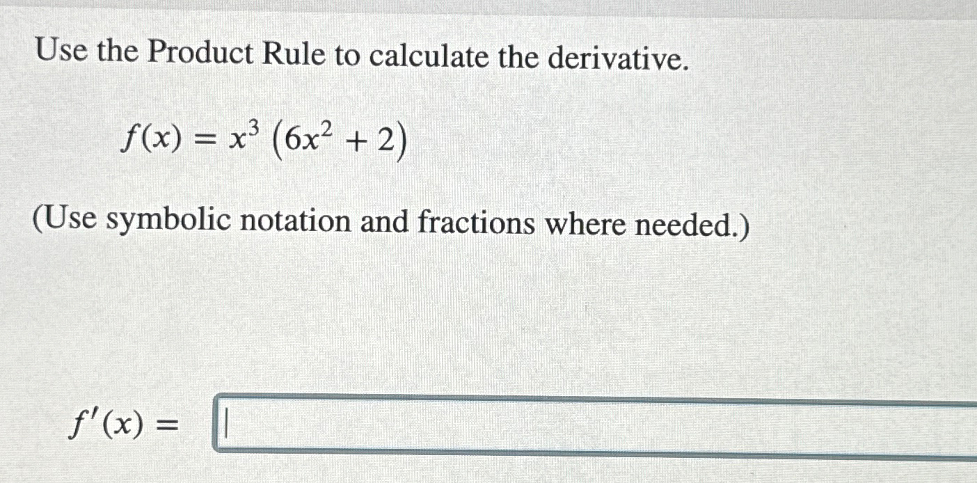 Solved Use the Product Rule to calculate the | Chegg.com