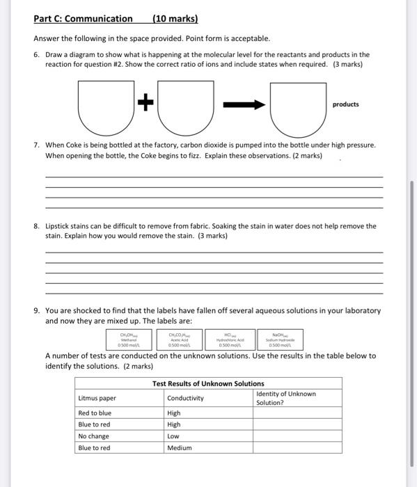 Solved Part C: Communication (10 marks) Answer the following | Chegg.com