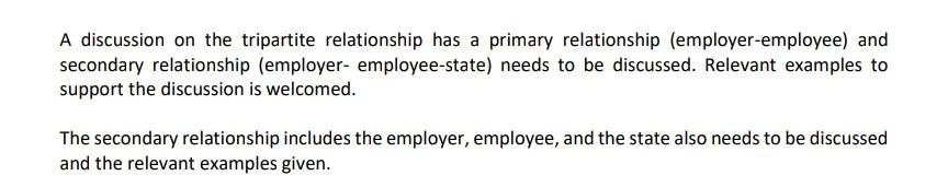 A discussion on the tripartite relationship has a | Chegg.com