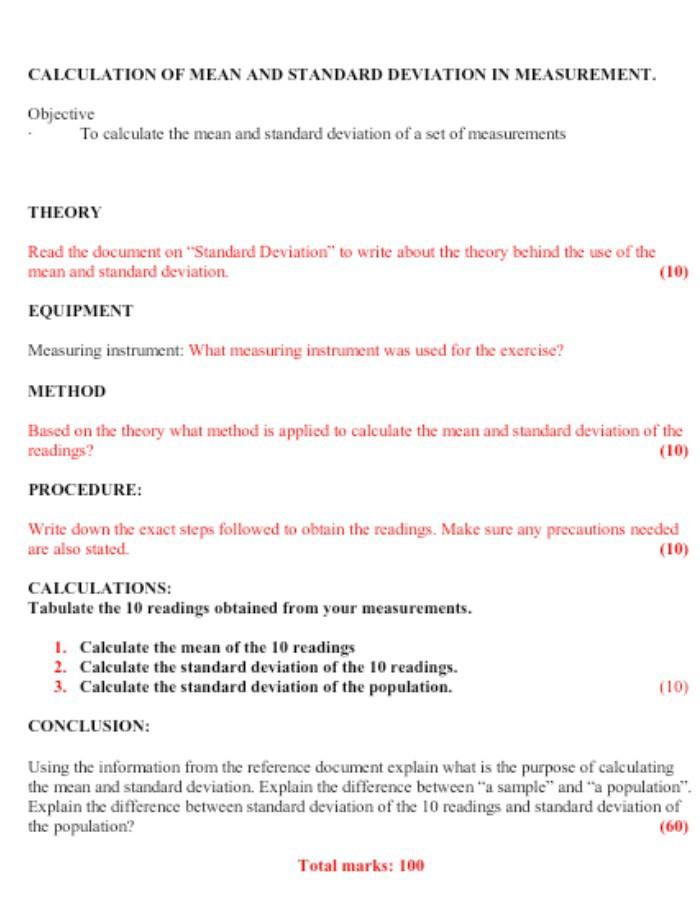 Solved CALCULATION OF MEAN AND STANDARD DEVIATION IN | Chegg.com