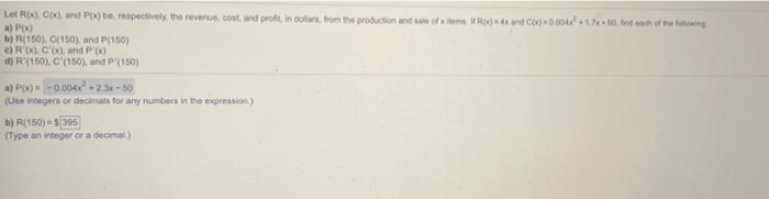 Solved Le R. C)and Prospectively the rever, cost and proft, | Chegg.com