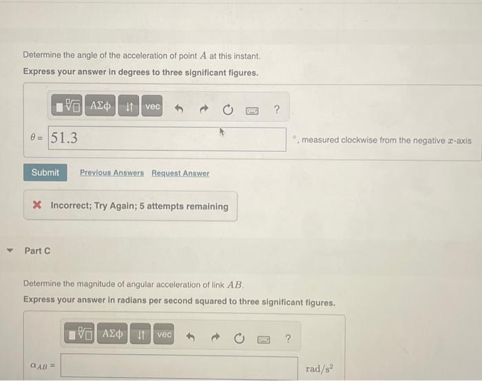 Solved At a given instant the slider block B shown in | Chegg.com