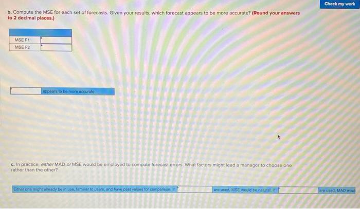 Solved Problem 3-21 (Algo) Two different forecasting | Chegg.com