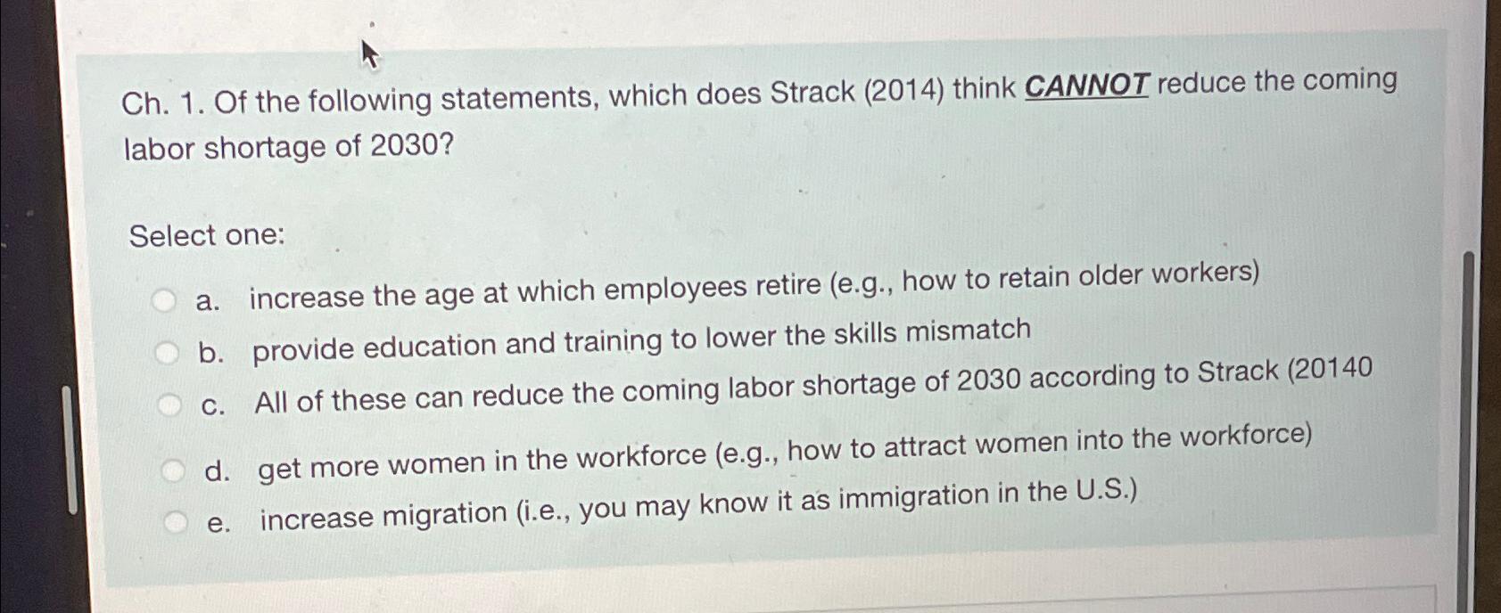Solved Ch. 1. ﻿Of the following statements, which does | Chegg.com