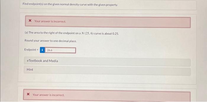 Solved Find endpoint(s) on the given normal density curve | Chegg.com