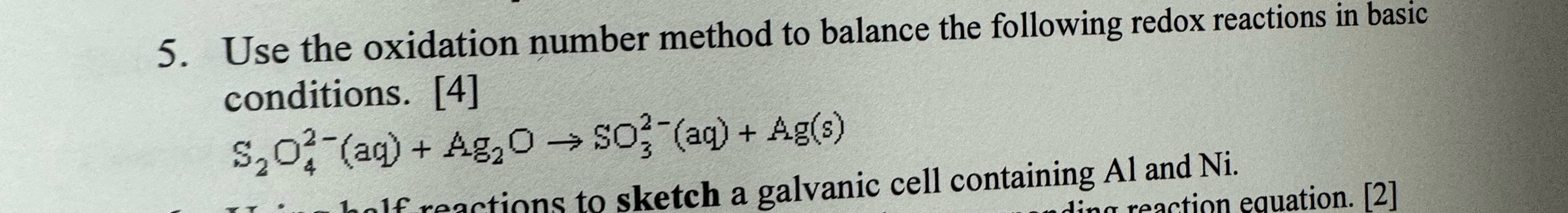 Solved Use the oxidation number method to balance the | Chegg.com