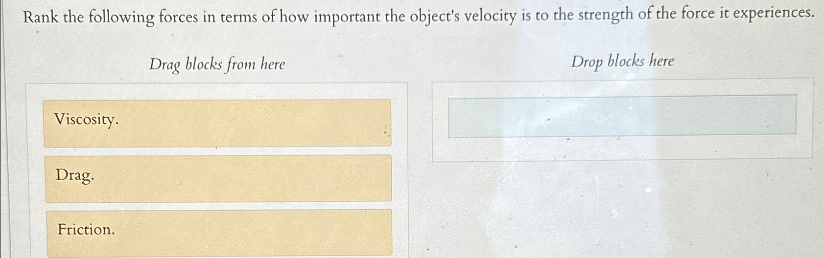 Solved Rank the following forces in terms of how important | Chegg.com