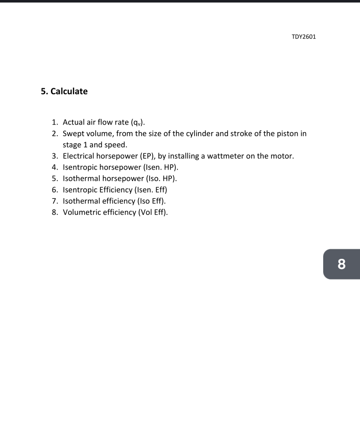 Solved 1. AIM: To determine the actual air flow rate, swept | Chegg.com