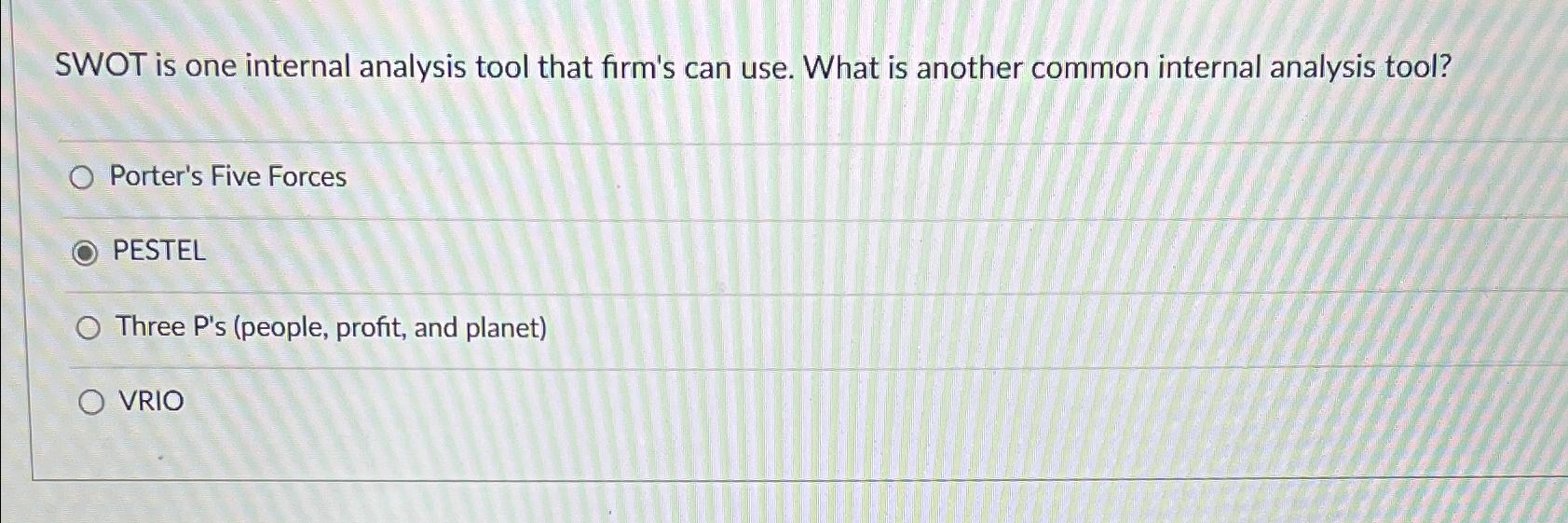 Solved SWOT is one internal analysis tool that firm's can | Chegg.com