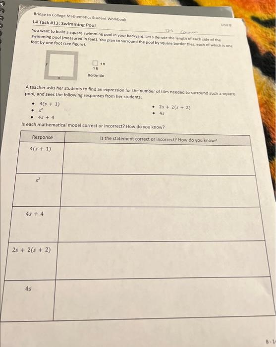 Solved Bridge to College Mathematics Student Workbook L4 | Chegg.com