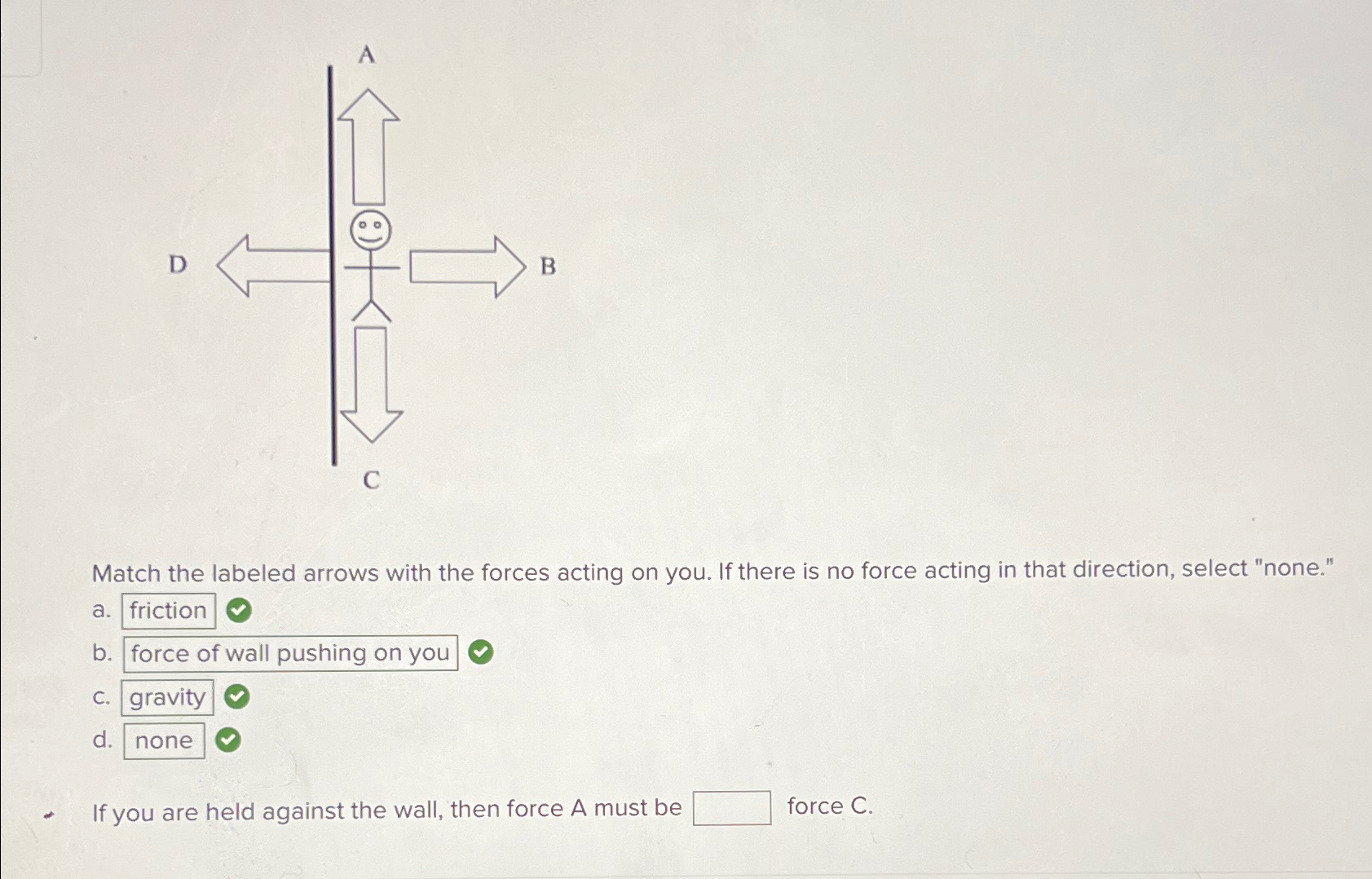 Solved Match the labeled arrows with the forces acting on | Chegg.com