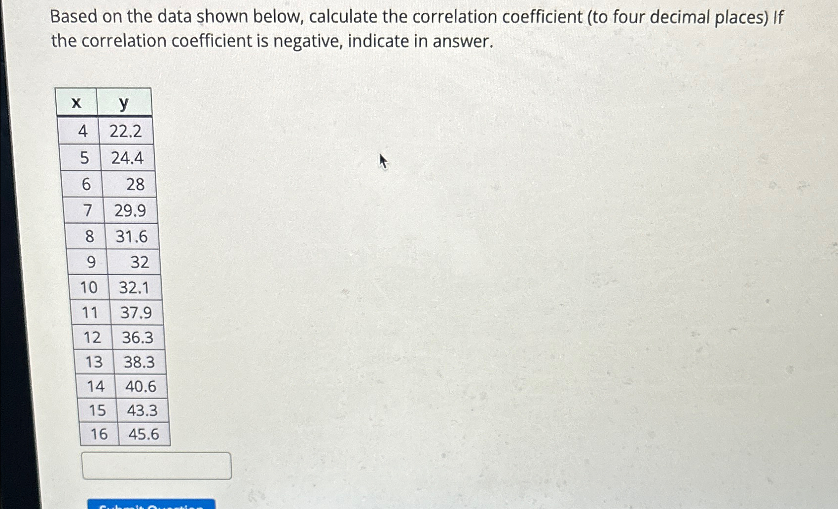 Solved Based on the data shown below, calculate the | Chegg.com