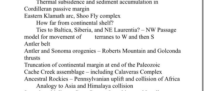 Solved Thermal subsidence and sediment accumulation in | Chegg.com