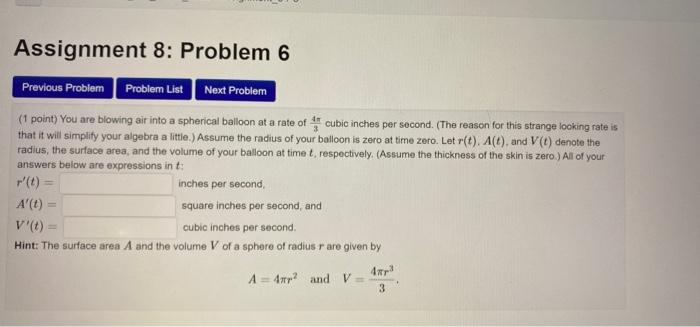Solved Assignment 8 Problem 5 Previous Problem Problem List 3705