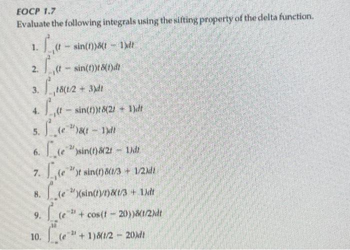 Solved Need Help on #4 EOCP 1.7 Evaluate the following | Chegg.com Solved Need Help on #4 EOCP 1.7 Evaluate the following | Chegg.com
