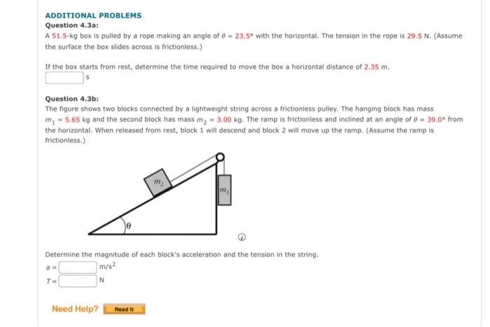 Solved ADDITIONAL PROBLEMS Question 4.5a: The figure shows | Chegg.com