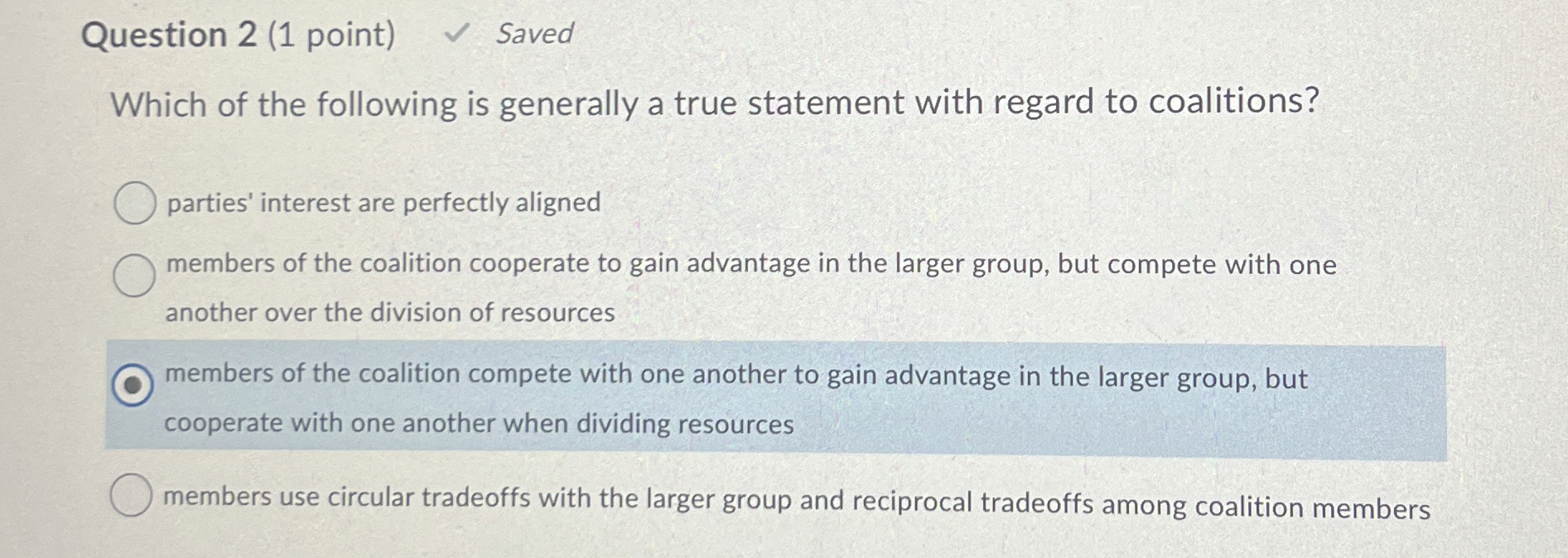 Solved Question 2 (1 ﻿point) ﻿SavedWhich of the following | Chegg.com