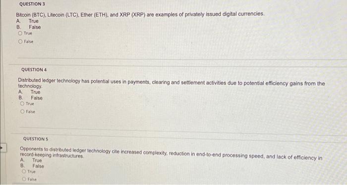 Solved QUESTION 3 Bitcoin (BTC), Litecoin (LTC), Ether | Chegg.com