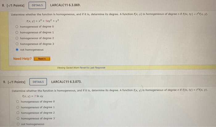 Solved 8. [-/1 Points] DETAILS LARCALC116.3.069. Determine | Chegg.com