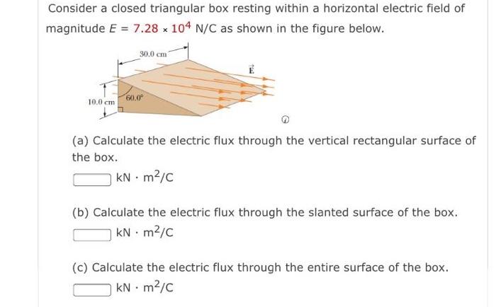 Solved Consider a closed triangular box resting within a | Chegg.com