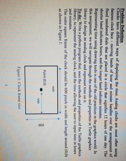 Solved Problem Definition Clocks have different ways of | Chegg.com