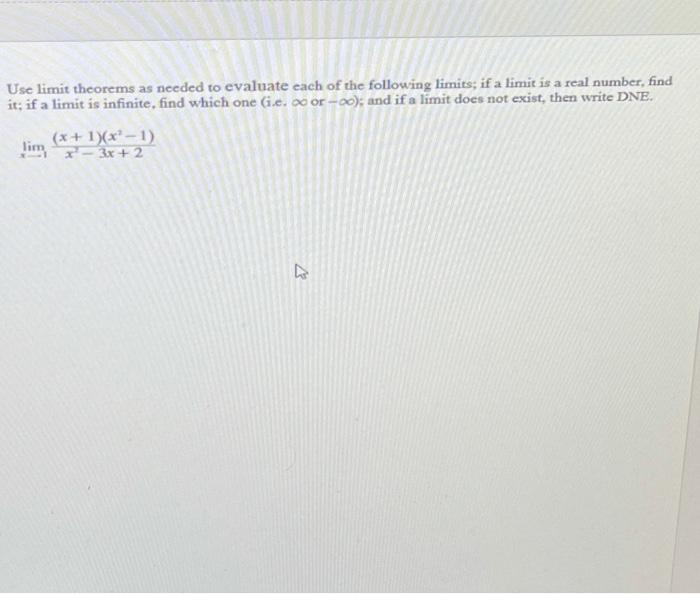 Solved Use limit theorems as needed to evaluate each of the | Chegg.com