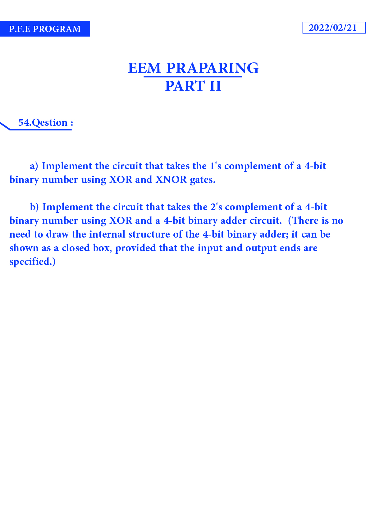 Solved A ﻿implement The Circuit That Takes The 1s 