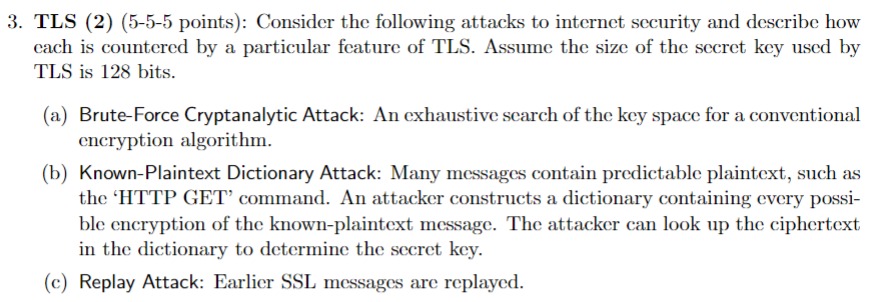 Solved TLS (2) (5-5-5 ﻿points): Consider the following | Chegg.com