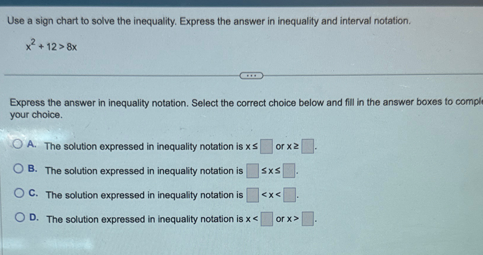Solved Use a sign chart to solve the inequality. Express the | Chegg.com