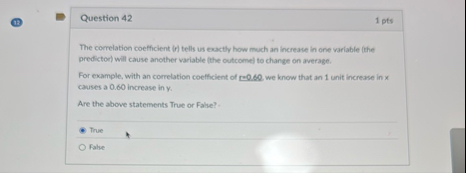 Solved Question 421 ﻿ptsThe correlation coefficient (if) | Chegg.com