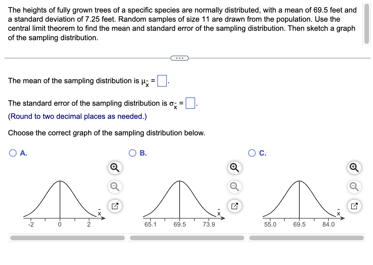 Solved The mean of the sampling distribution is μx‾=.The | Chegg.com