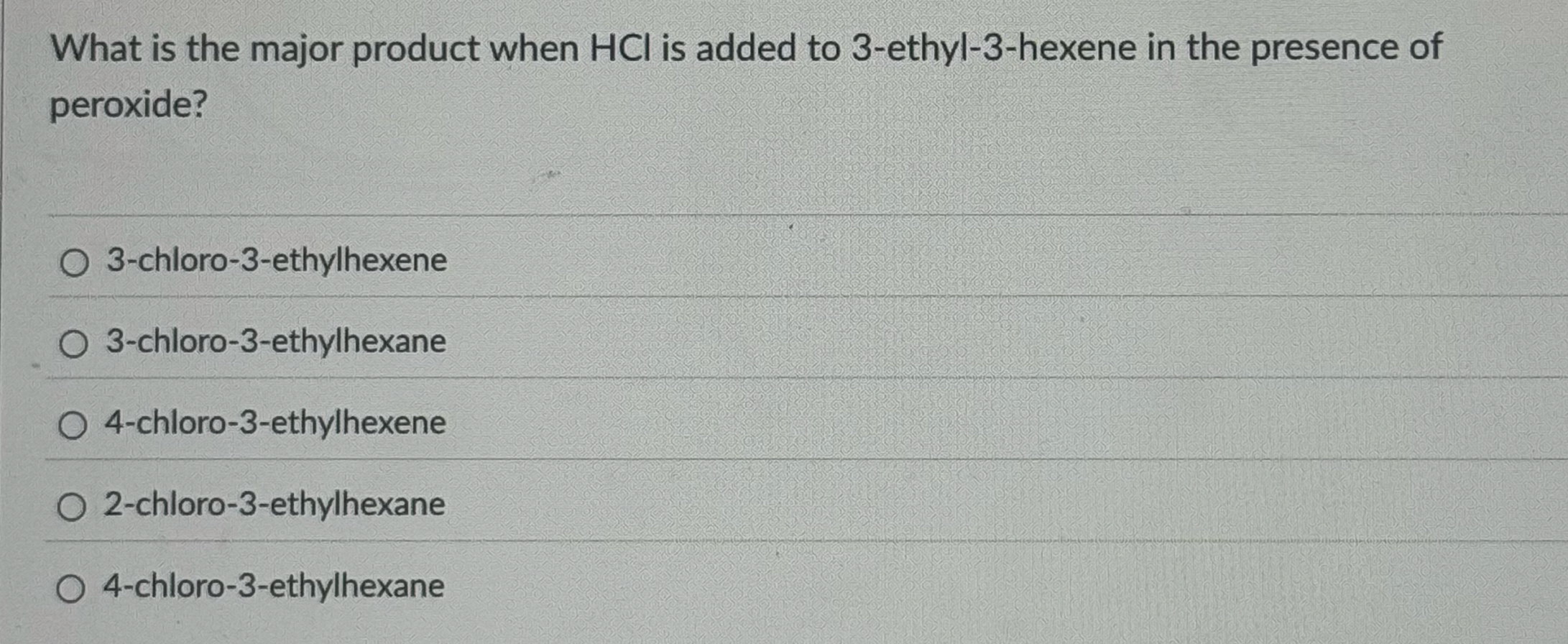 Solved What is the major product when HCl is added to | Chegg.com