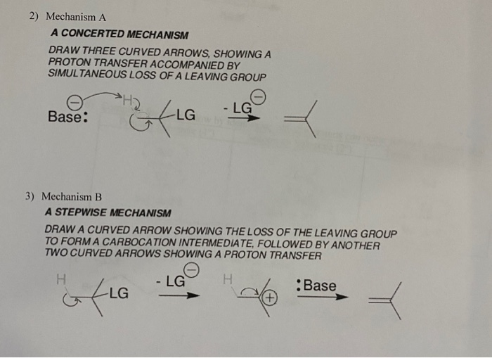 Solved 2) Mechanism A A CONCERTED MECHANISM DRAW THREE | Chegg.com